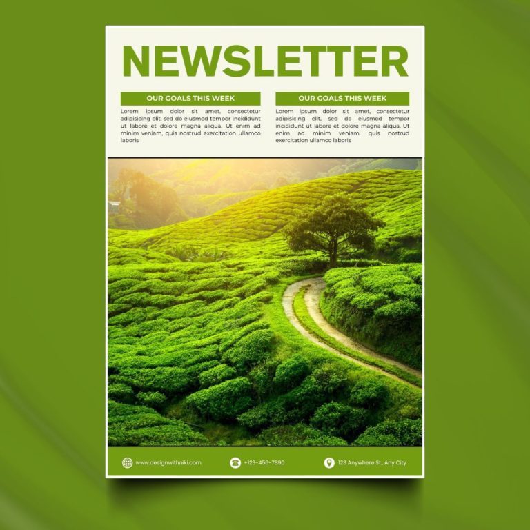 Green Nature-Themed Newsletter Template – Design with Niki